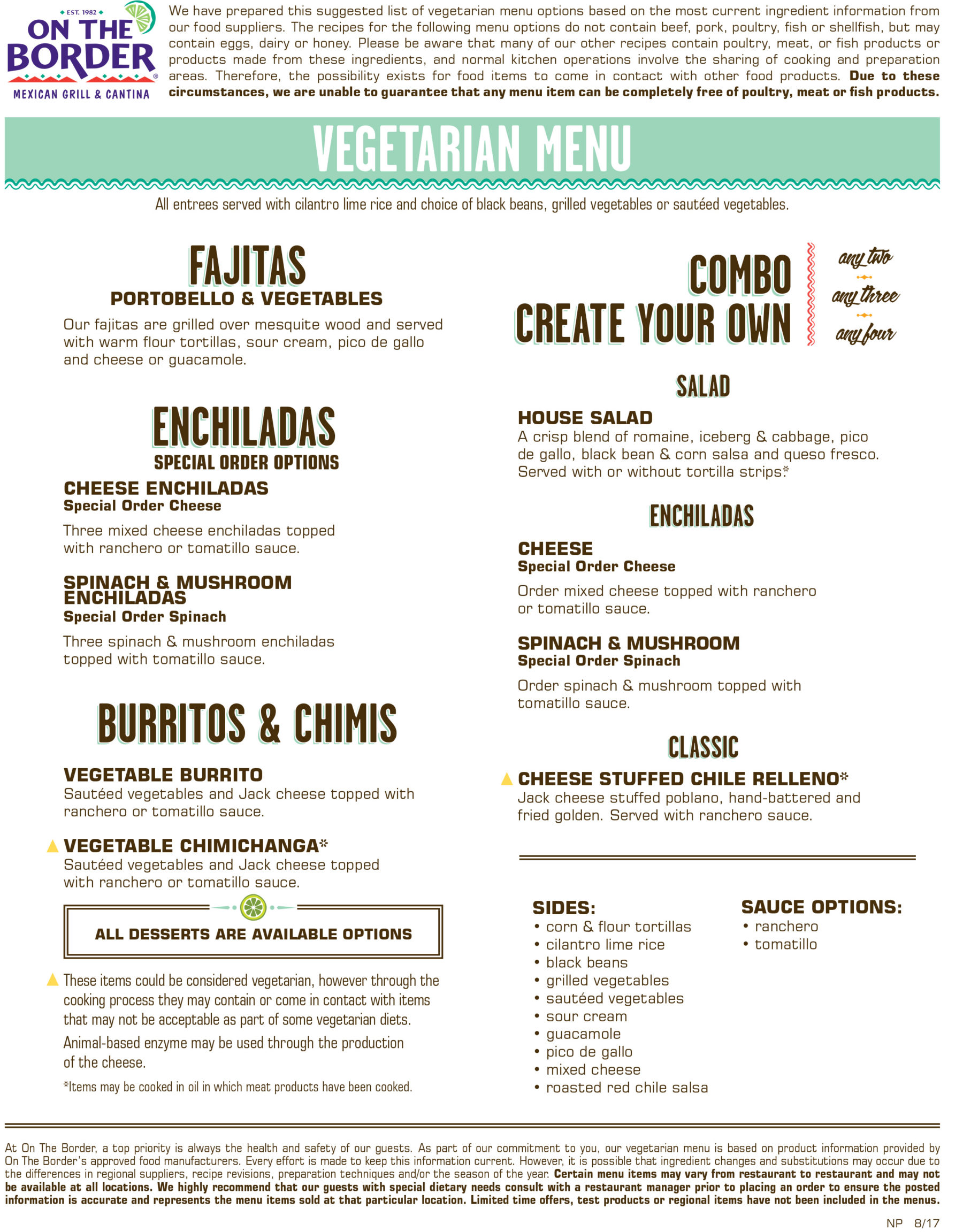 New Vegan / Vegetarian Menu - On The Border San Diego